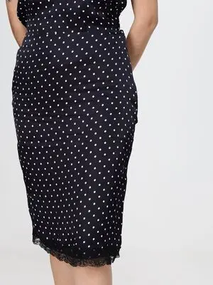 MAR DE MARGARITAS Polka Dot Pencil Skirt