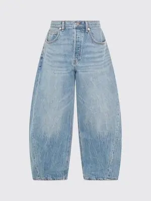 Alexander Wang Balloon Denim Jeans With Rhinestone Logo - Indigo