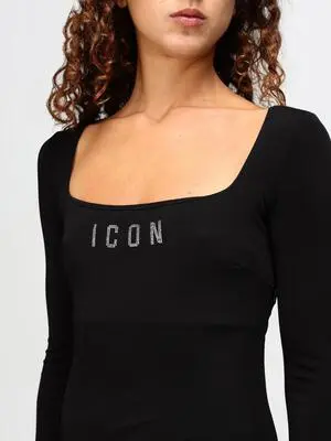 Dsquared2 Iconic Embellished Long Sleeve Dress
