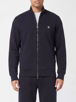 BILLIONAIRE Cotton Bomber Jacket With Logo - Navy