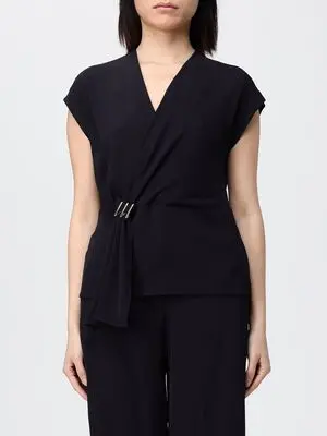 HANITA Crepe Top With Detail - Black