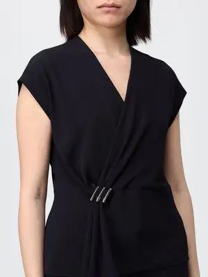 HANITA Crepe Top With Detail - Black