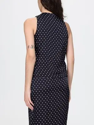 MAR DE MARGARITAS Polka Dot Satin Top - Blue