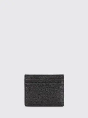 Valentino Garavani Vlogo Signature Calf Leather Flat Card Holder - Black