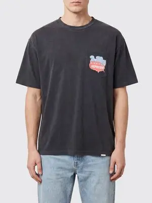 REPRESENT Crewneck Cotton-hemp T-shirt With Graphic Print And Patch Pocket - Black