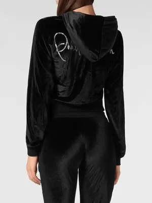 Philipp Plein Velvet Zip-up Hooded Jacket