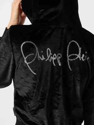 Philipp Plein Velvet Zip-up Hooded Jacket