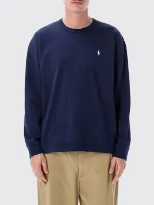 Polo Ralph Lauren Long-sleeved Cotton T-shirt With Embroidered Logo - Blue