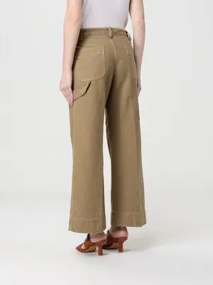 MASON'S Cotton Wide Leg Trousers - Beige