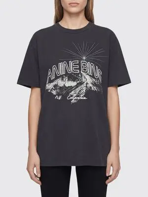 ANINE BING Printed Cotton T-shirt - Black
