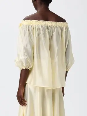 HANITA Crepe Blouse With Floral Appliqu