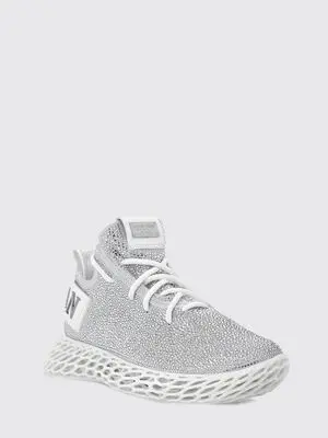 Philipp Plein Skeleton Runner Laminated Leather Sneakers With Crystals