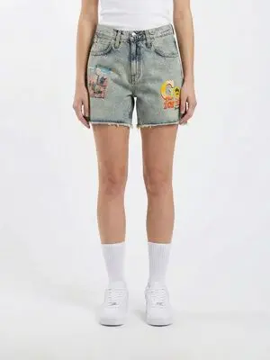 BARROW Shorts With Graphic Print - Denim