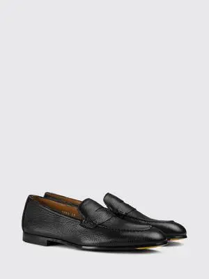 DOUCAL'S Grained Leather Loafers - Black