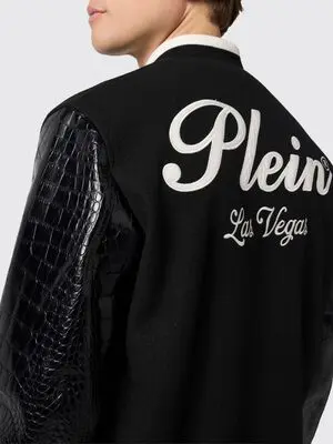 Philipp Plein Varsity Jacket With Textured Sleeves