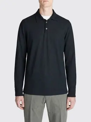 ZANONE Cotton Polo Shirt - Black