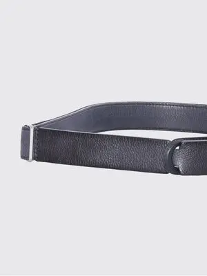 Orciani Nobuckle Grained Leather Belt - Blue