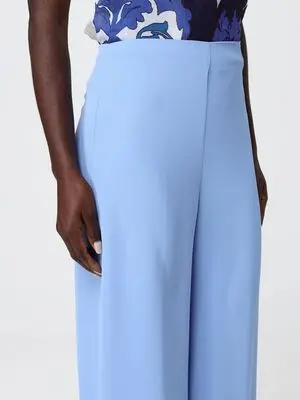 HANITA Crepe Wide-leg Trousers - Gnawed Blue