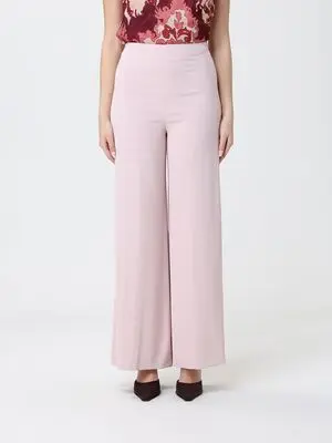 HANITA Crepe Wide-leg Trousers - Pink