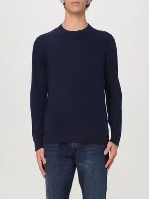 Barbour Crew Neck Sweater With Plaid Elbow Patches - Blue