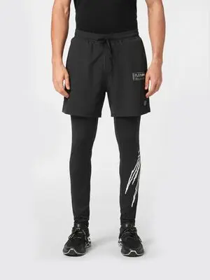 PLEIN SPORT Stretch Technical Fabric Track Pants - Black