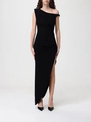 Elisabetta Franchi Crêpe Jersey Asymmetric Dress - Black