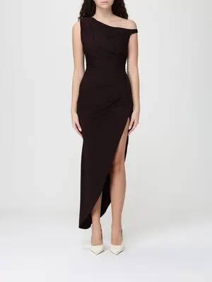 Elisabetta Franchi Crêpe Jersey Asymmetric Dress - Brown