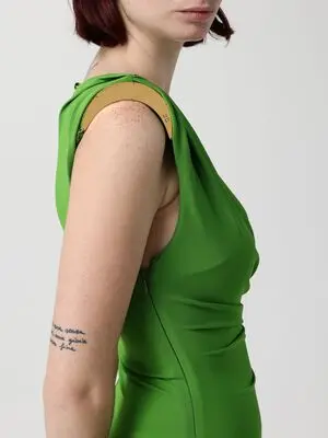Elisabetta Franchi Asymmetrical Crêpe Jersey Midi Dress - Green