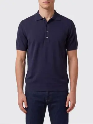 PAOLO PECORA Silk Knit Polo Shirt - Blue