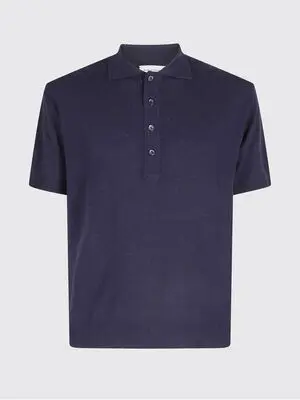 PAOLO PECORA Silk Knit Polo Shirt - Blue