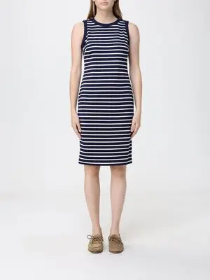 Ralph Lauren Striped Jersey Mini Dress - Blue