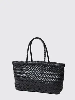 Dragon Diffusion Mini Flat Gora Woven Leather Bag - Black