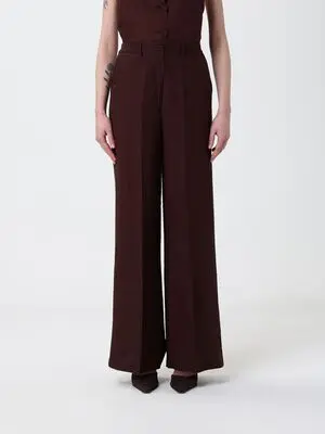 HANITA Linen Blend Palazzo Trousers - Ebony