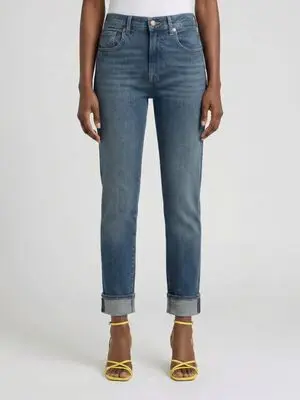 7 For All Mankind Cropped Fit Stretch Denim Jeans - Blue
