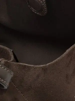 GIANNI CHIARINI Suede Handbag - Coffee