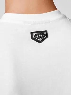 Philipp Plein Cotton T-shirt With Skull Print And Rhinestone Details