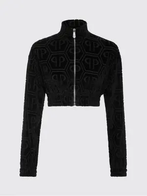Philipp Plein Cotton Blend Cropped Sweatshirt