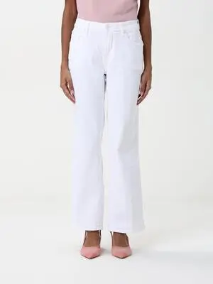 7 For All Mankind Calie Straight Stretch Denim Jeans - White