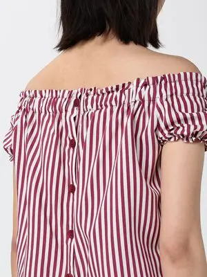 HANITA Striped Viscose Blend Top - Red