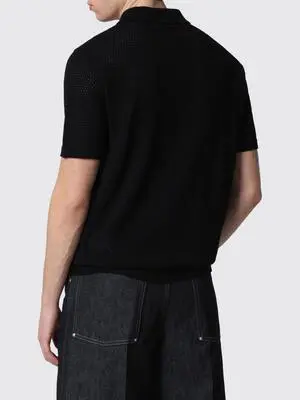 ROBERTO COLLINA Knitted Cotton Polo Shirt - Black