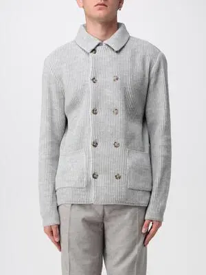 MANUEL RITZ Ribbed Knit Double-breasted Jumper - Grey