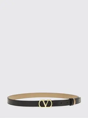 Valentino Garavani Vlogo Signature Adjustable Smooth Calf Leather Belt - Black