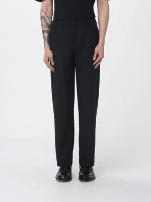 LARDINI Slim Fit Wool Trousers - Black