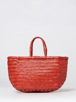 Dragon Diffusion Triple Jump Small Bamboo Bag In Woven Leather Orange