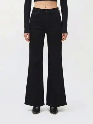 7 For All Mankind Flared Stretch Denim Jeans - Black