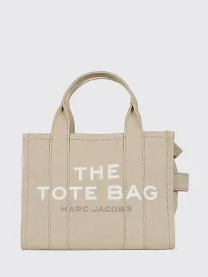 Marc Jacobs The Small Tote Bag In Cotton With Contrast Logo - Nude