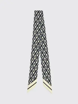 Valentino Garavani All-over Monogram Logo Print Silk Bandeau Scarf - Ivory