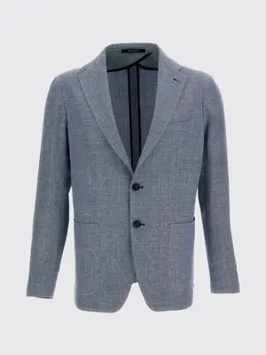 Tagliatore Single-breasted Linen And Cotton Blend Blazer