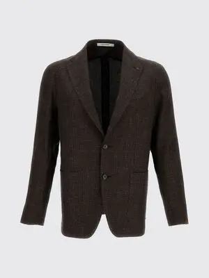Tagliatore Single-breasted Linen And Cotton Blend Blazer - Brown