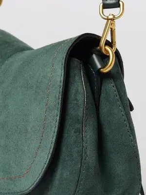 GIANNI CHIARINI Helena Suede Shoulder Bag With Flap And Removable Handle